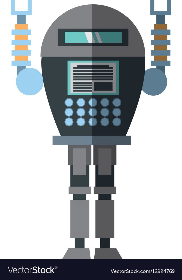 Robotic system engineer shadow Royalty Free Vector Image