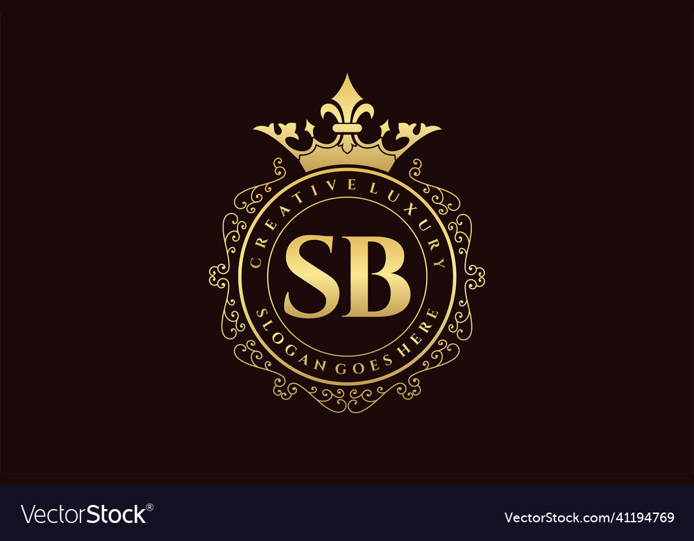Sb initial letter luxury calligraphic feminine Vector Image