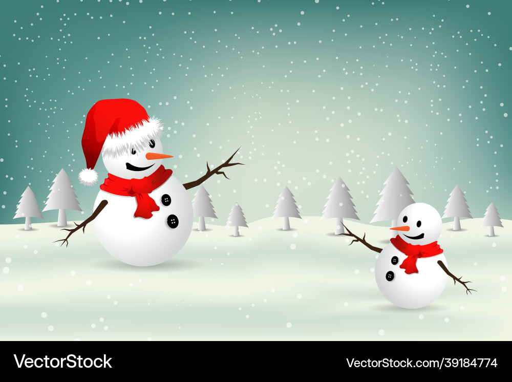 Christmas greeting card with snowman Royalty Free Vector