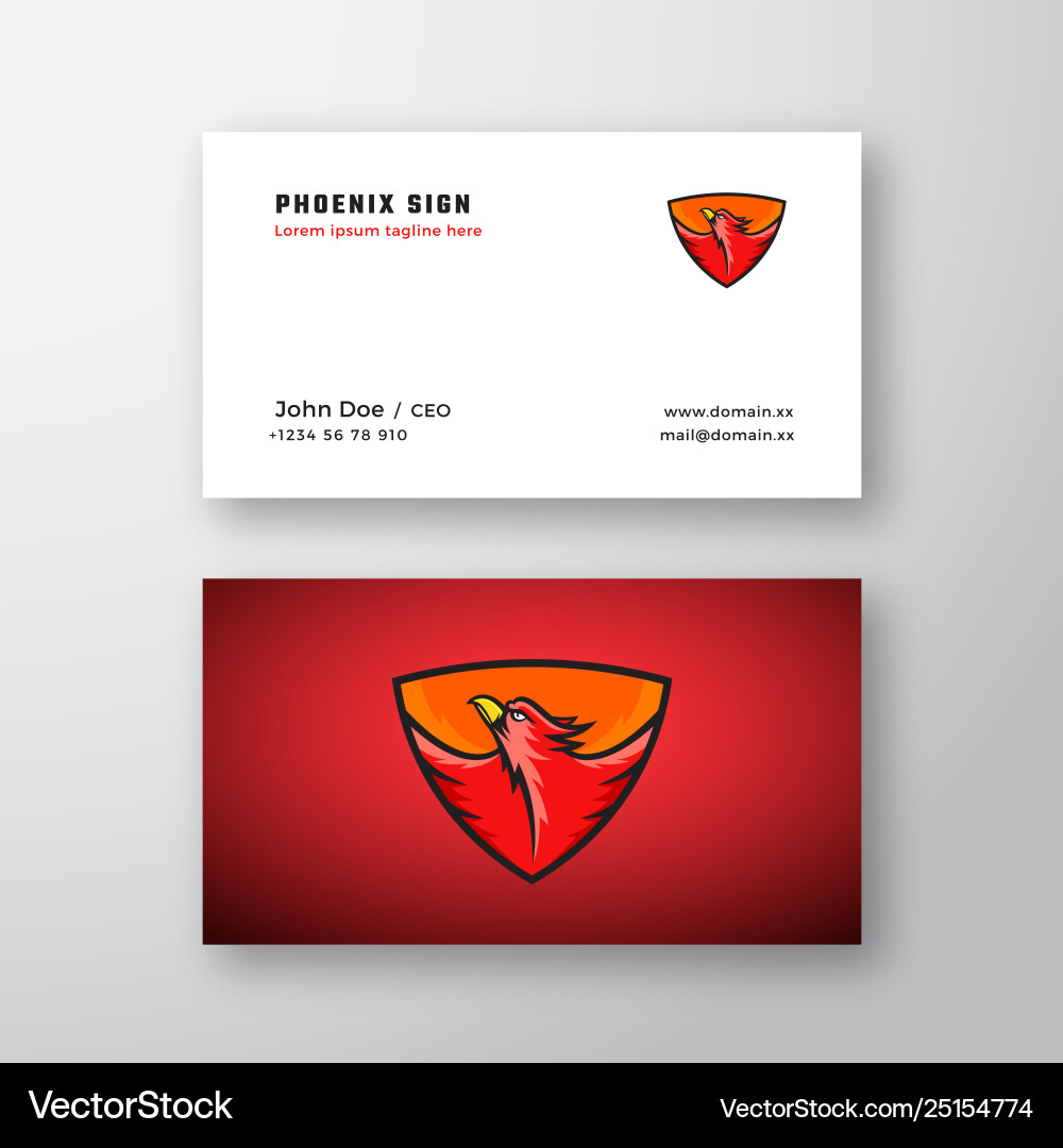 Phoenix abstract logo and business card Royalty Free Vector
