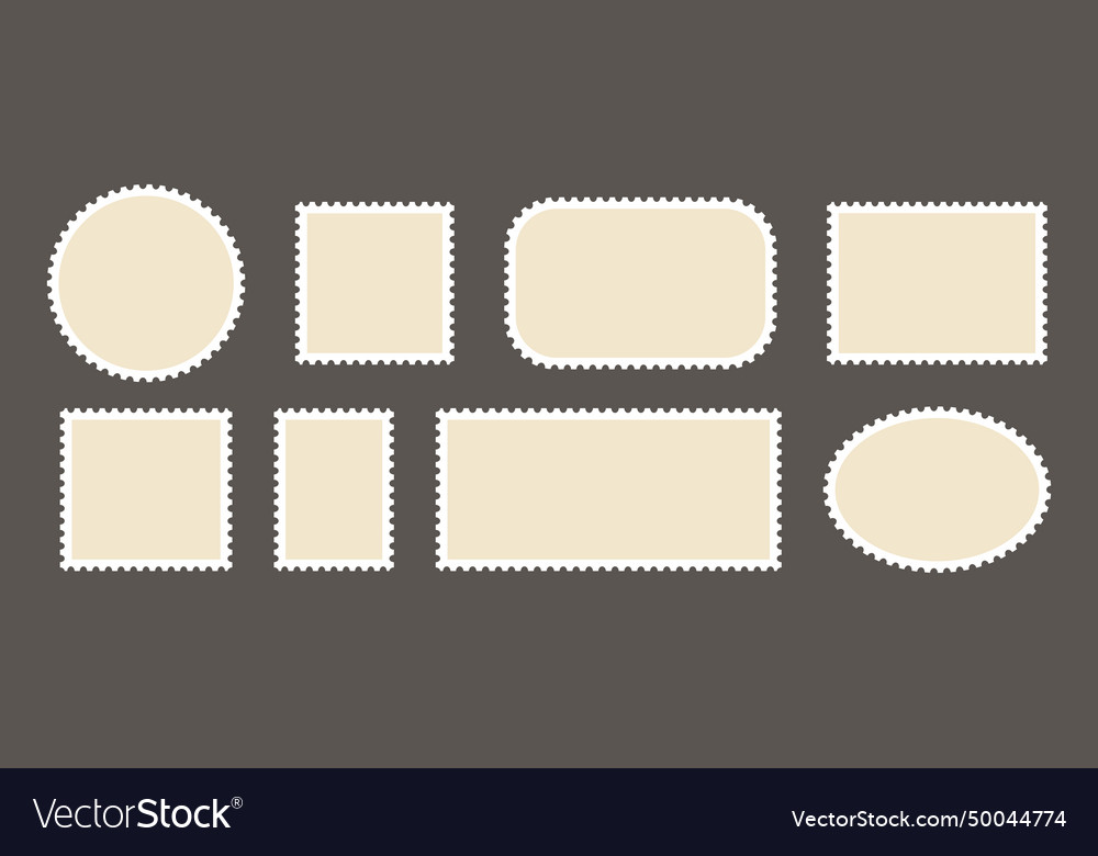 Postage stamp set post frames and borders Vector Image