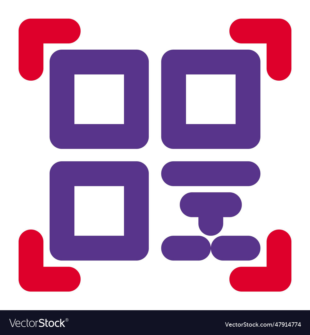 Qr code a two dimensional matrix barcode Vector Image