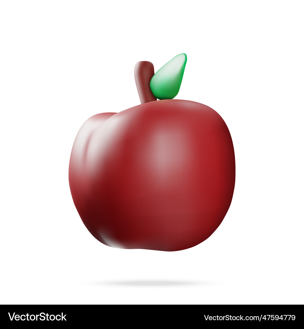 3d red apple fruit isolated on white Royalty Free Vector