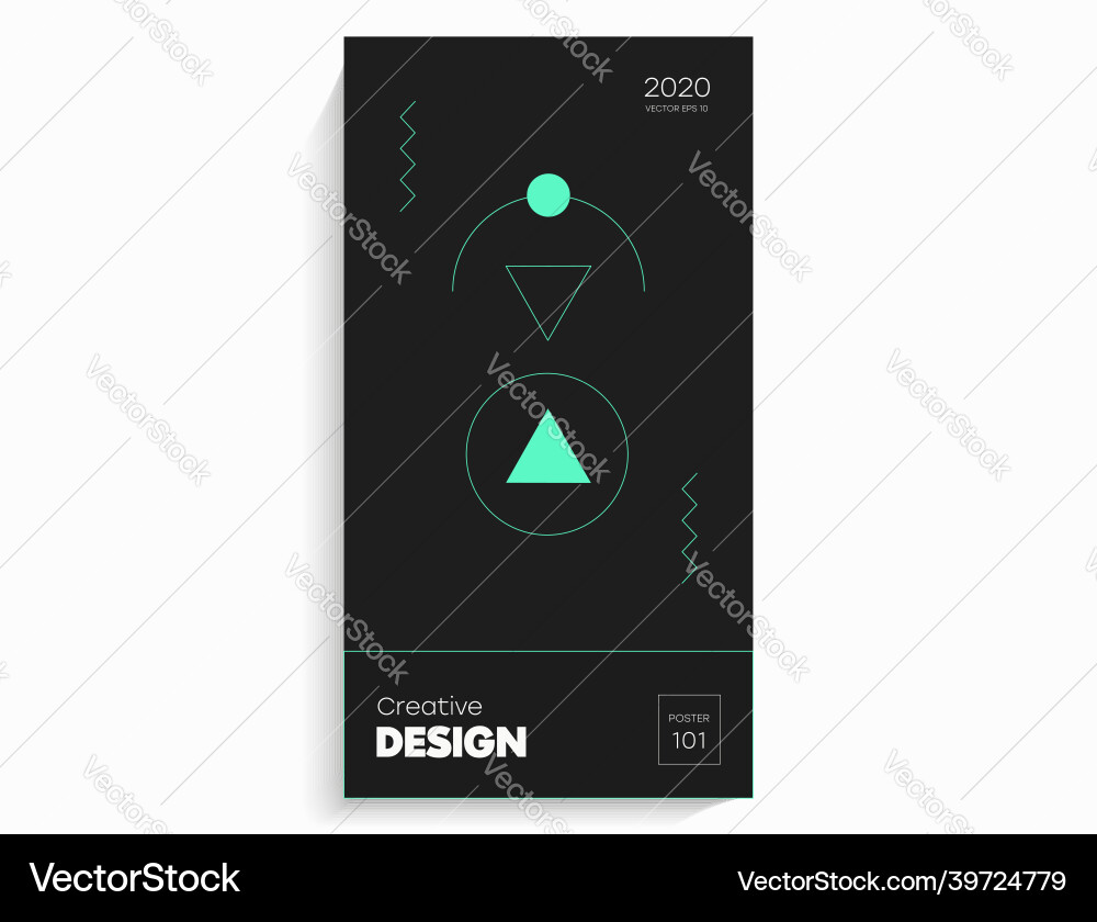 Abstract geometric poster shapes lime Royalty Free Vector