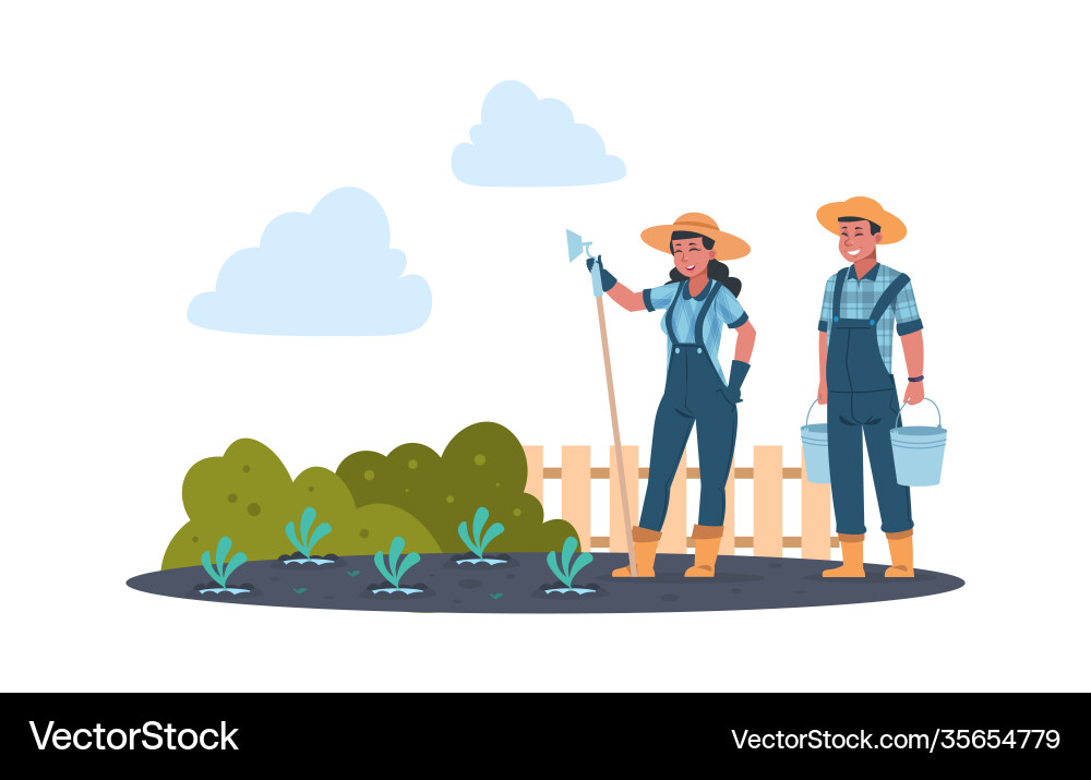 Agricultural work cartoon farmer characters Vector Image