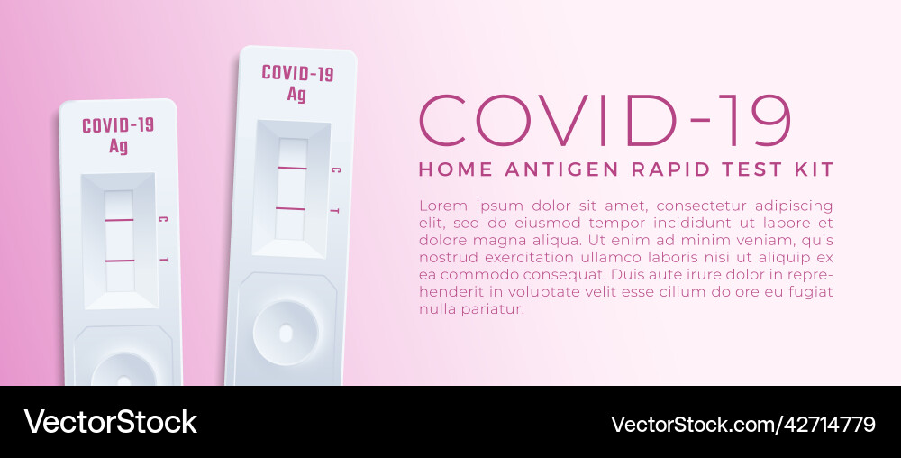Covid-19 antigen fast self test realistic 3d Vector Image