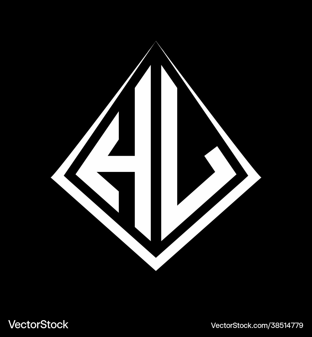 Hl logo letters monogram with prisma shape design Vector Image