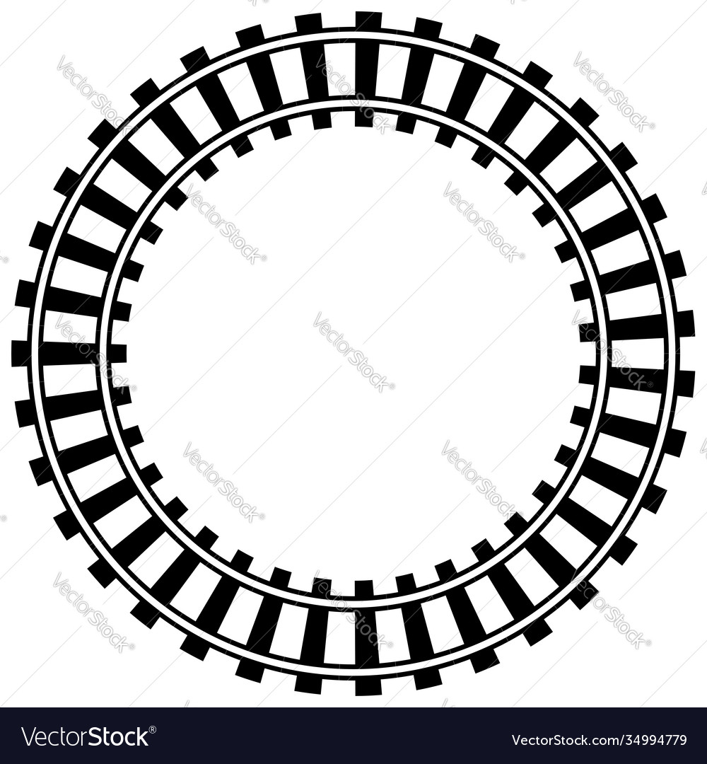 Railroad train track railway contour silhouette Vector Image Railroad train track railway contour silhouette Vector Image