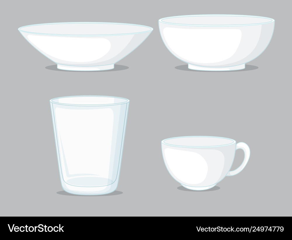 Set glassware container Royalty Free Vector Image