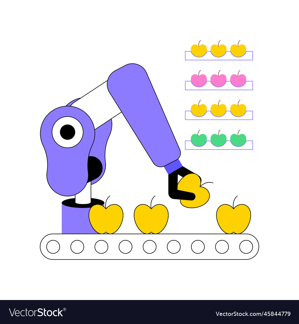 Sorting And Packing Robots Isolated Cartoon Vector Image