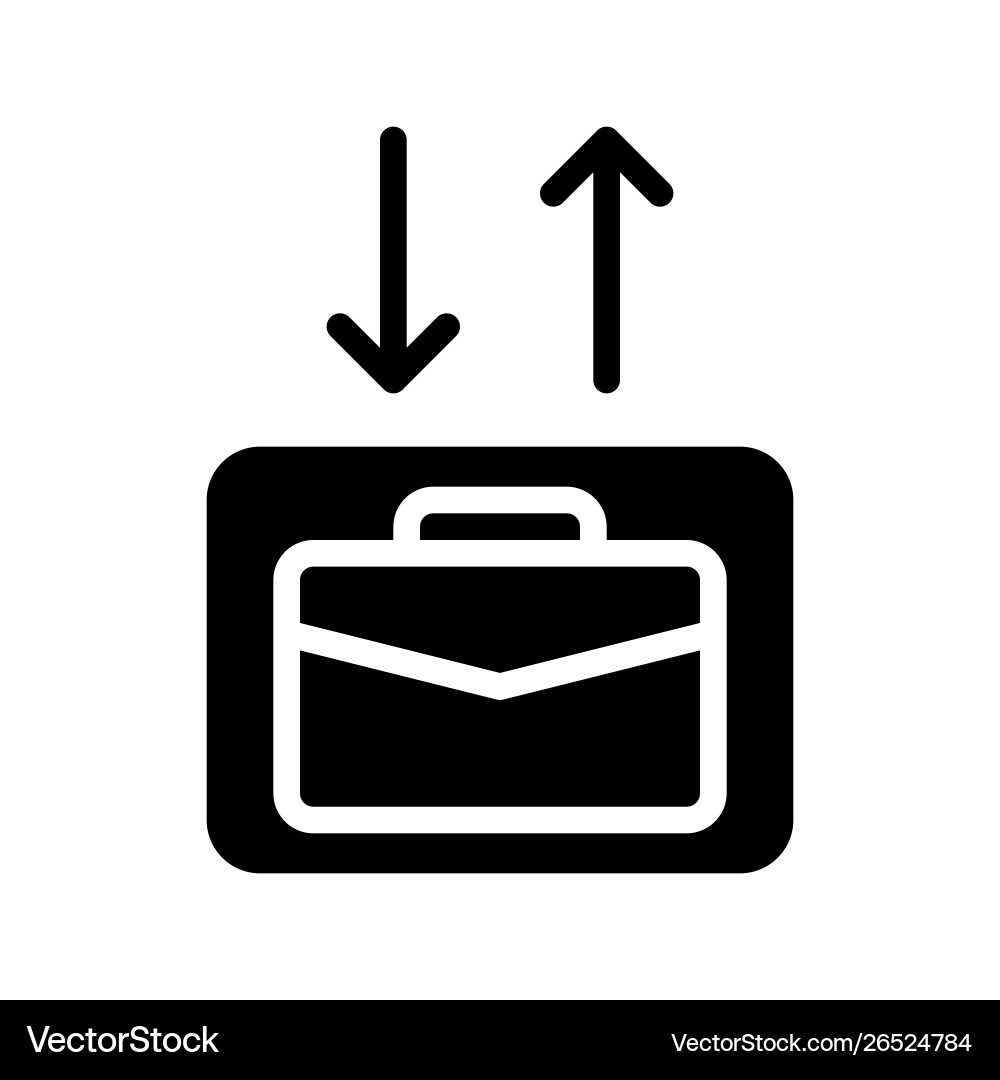 Checkin checkout baggage solid style icon Vector Image