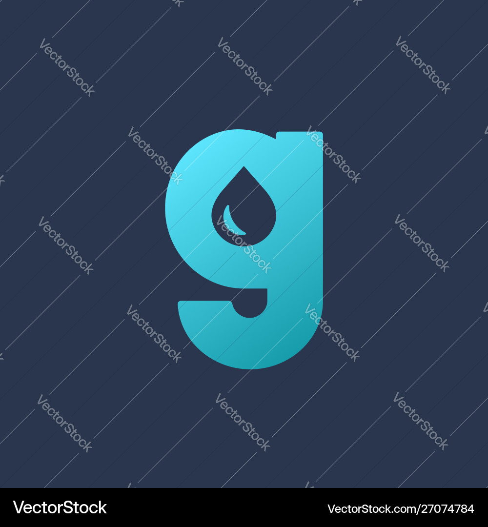 Letter g water drop logo icon design template Vector Image