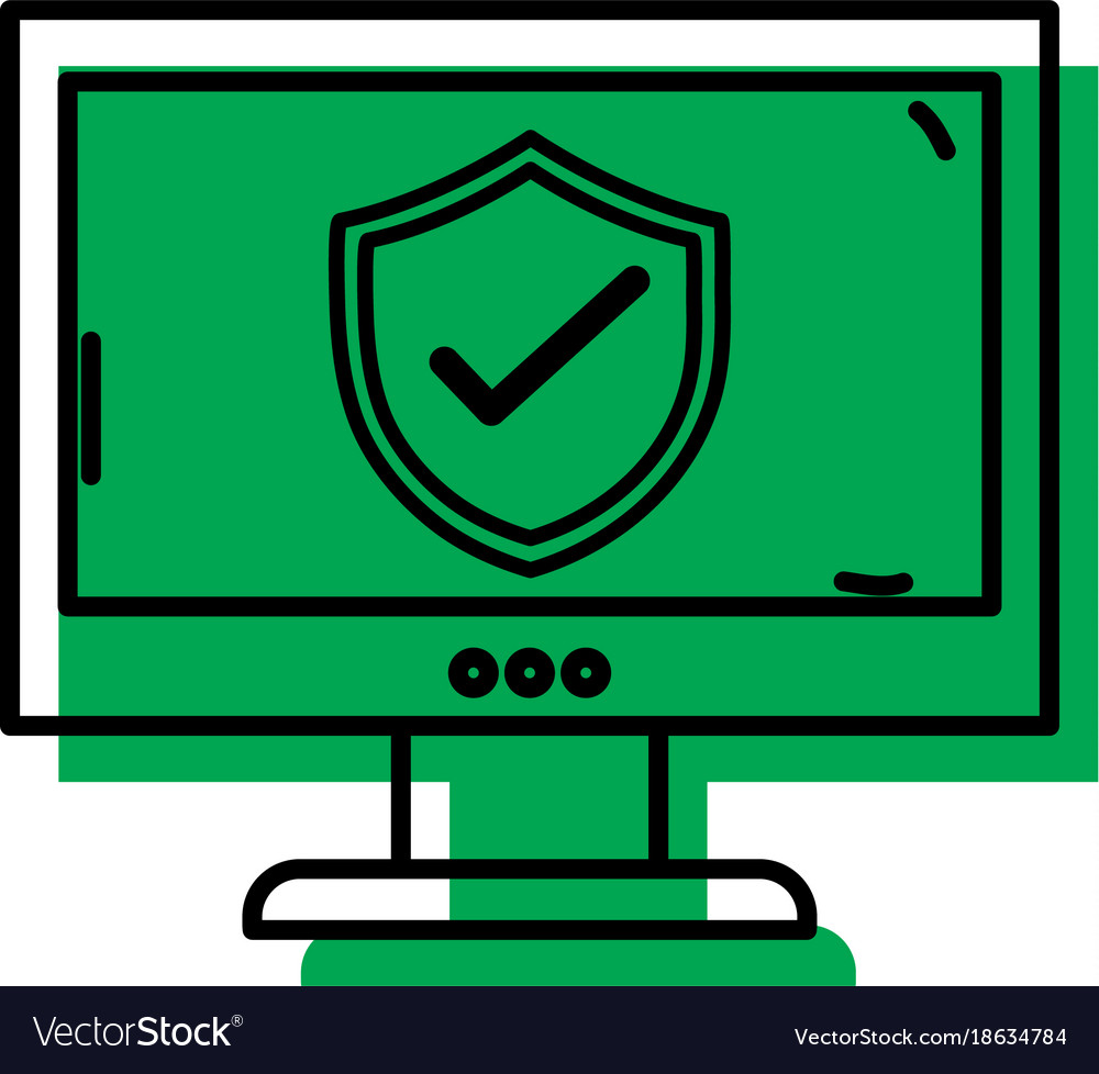 Shield security protection inside computer Vector Image