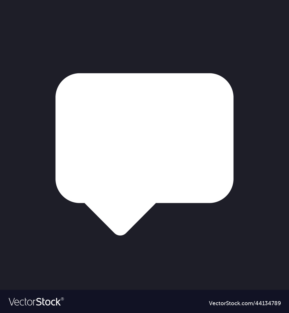 Speech box dark mode glyph ui icon Royalty Free Vector Image