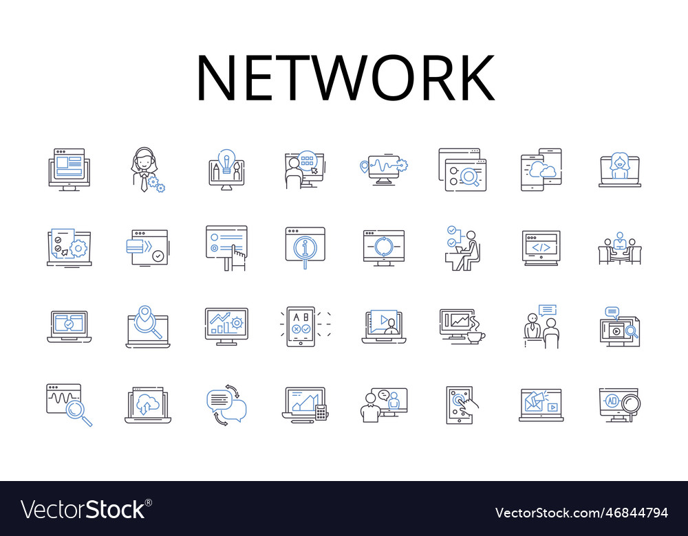Network line icons collection alliance Royalty Free Vector Network line icons collection alliance Royalty Free Vector