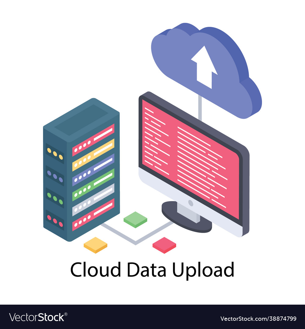 Cloud data upload Royalty Free Vector Image - VectorStock