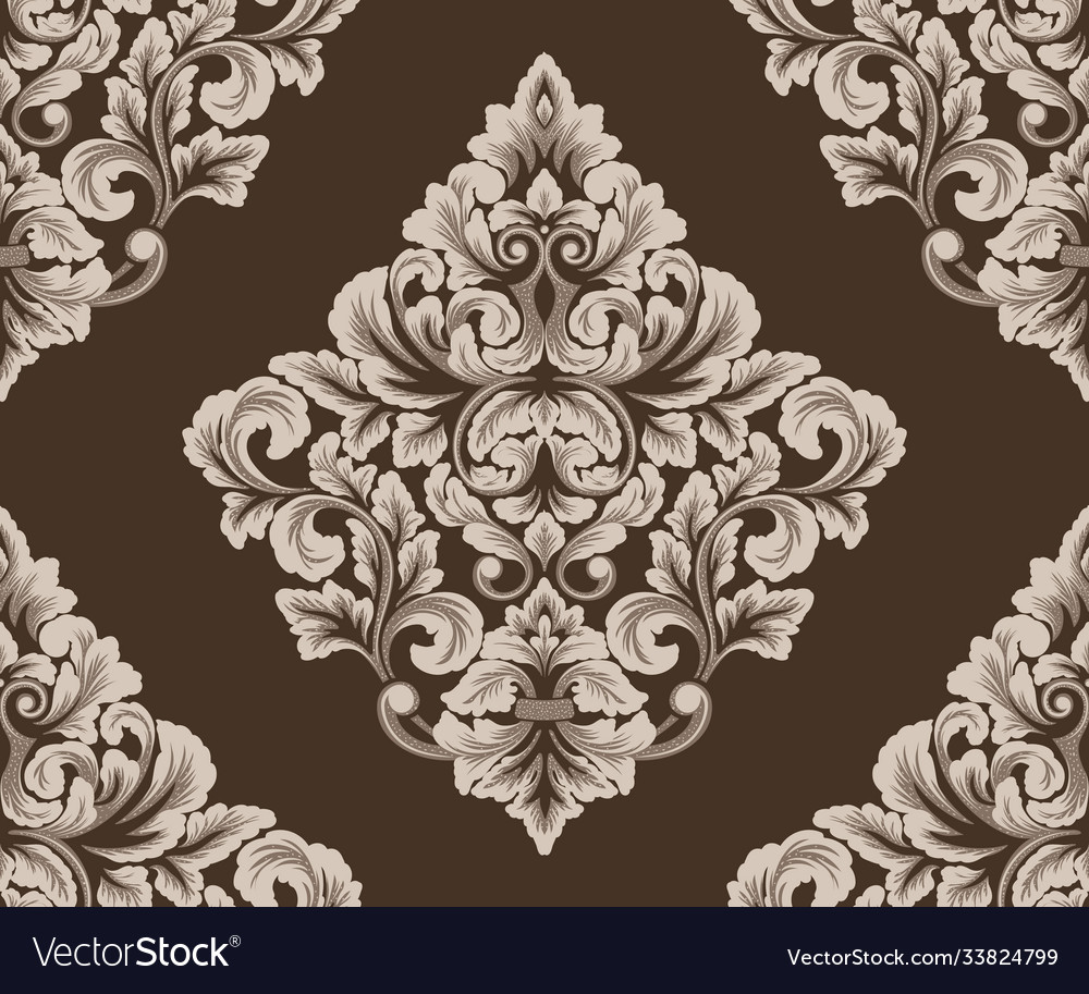 Damask seamless pattern element classical Vector Image
