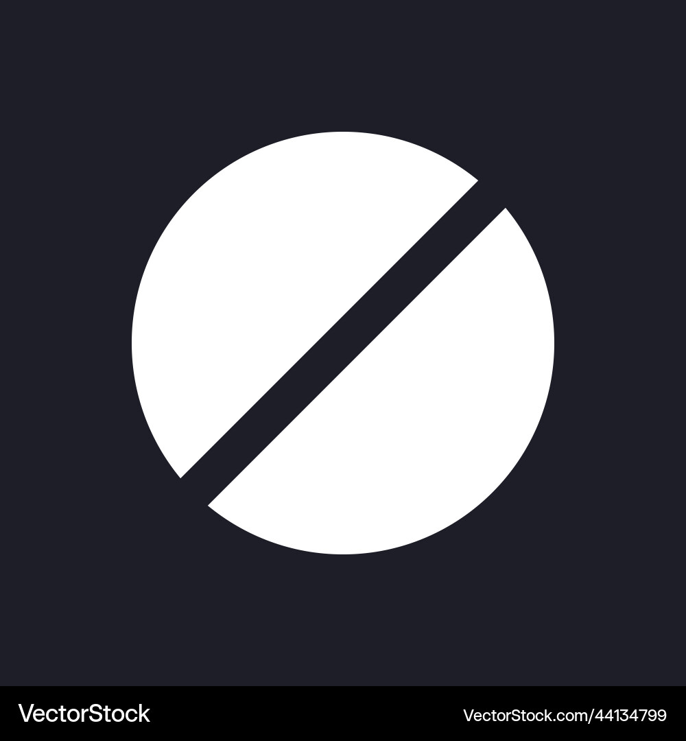 Stop sign dark mode glyph ui icon Royalty Free Vector Image