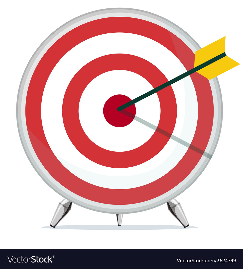Target with an arrow in the center Royalty Free Vector Image Target with an arrow in the center Royalty Free Vector Image