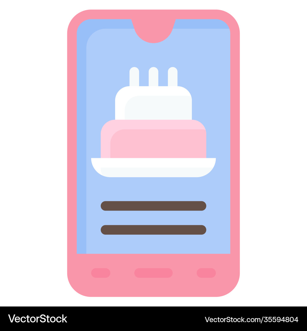 Birthday greeting from mobile icon party Vector Image