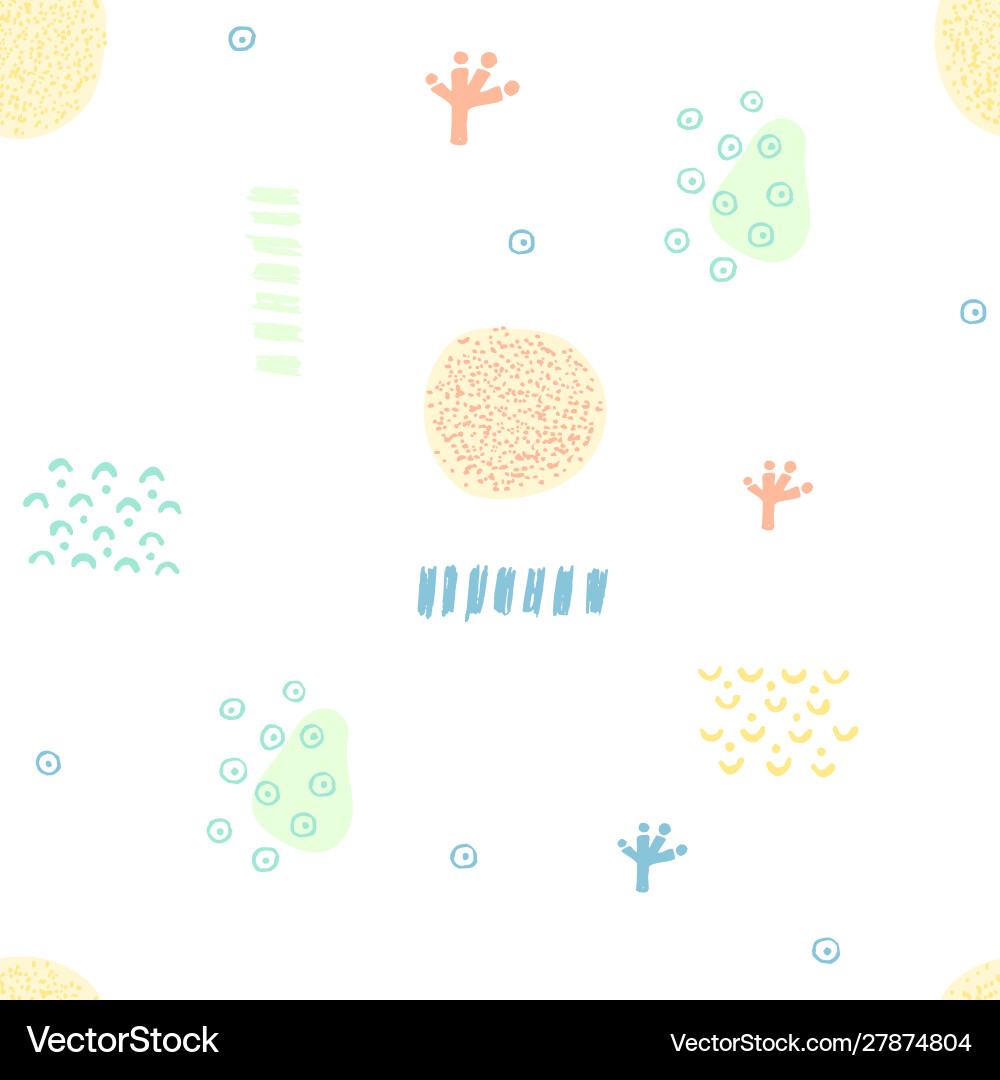 Seamless pattern with hand drawn abstract Vector Image