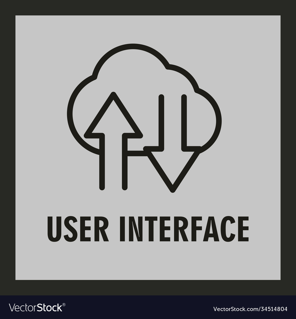 User interface cloud computing upload Royalty Free Vector