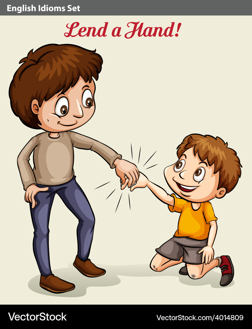 A boy lending his hand Royalty Free Vector Image