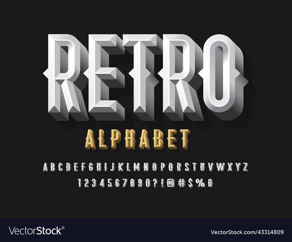 Chisel Font Royalty Free Vector Image Vectorstock
