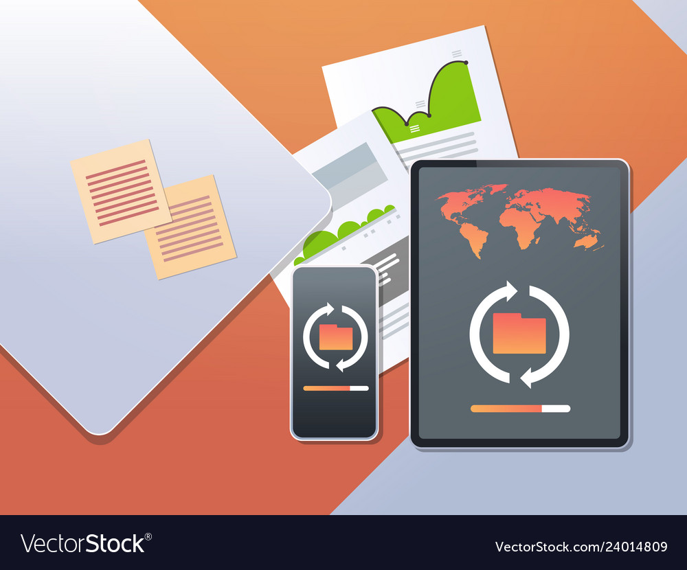 Data transfer cloud computer connection database Vector Image