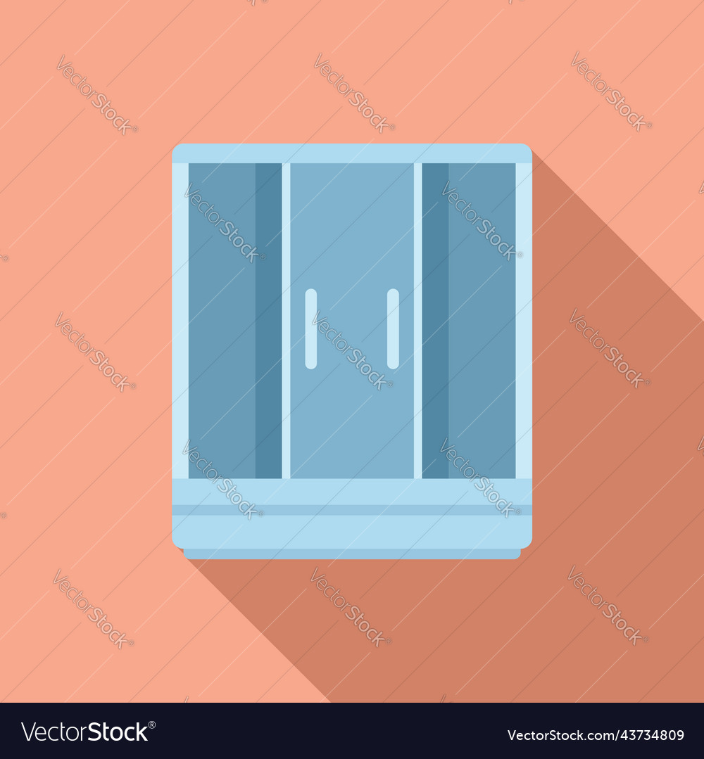 Domestic shower cabin icon flat room bath Vector Image Domestic shower cabin icon flat room bath Vector Image