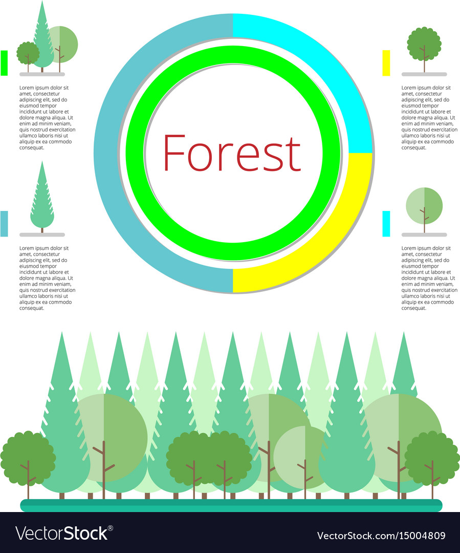Group of trees isolated on a white background Vector Image