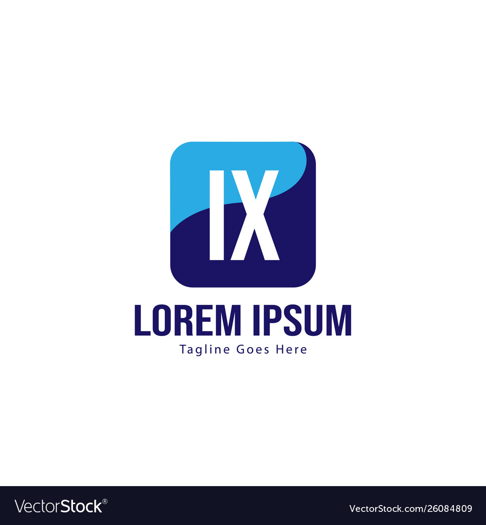 Initial ix logo template with modern frame Vector Image