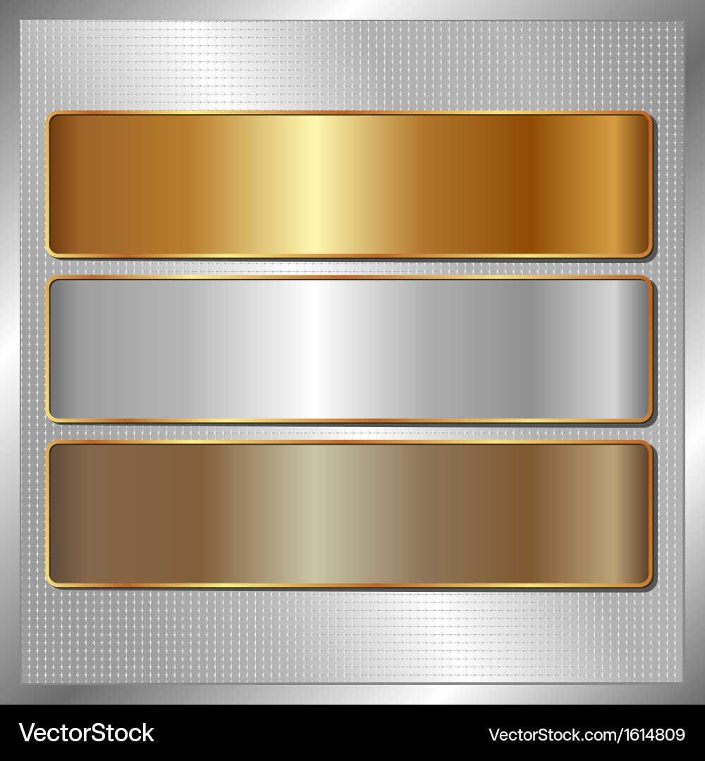 Metallic banners Royalty Free Vector Image - VectorStock
