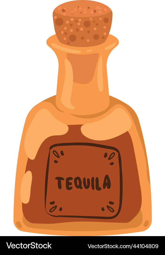 Mexican tequila bottle Royalty Free Vector Image