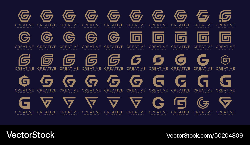 Set of abstract initial letter g logo template Vector Image