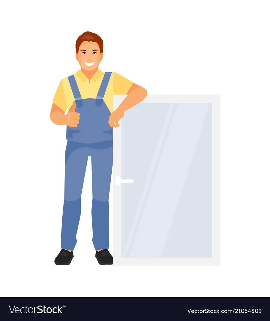 Window installer Royalty Free Vector Image - VectorStock