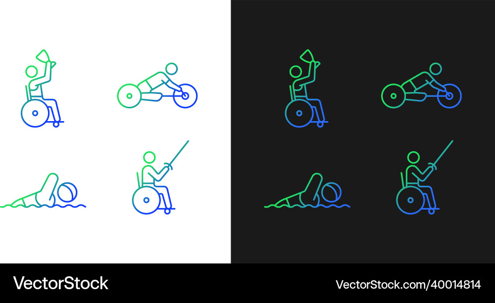 Adaptive contests gradient icons set for dark Vector Image