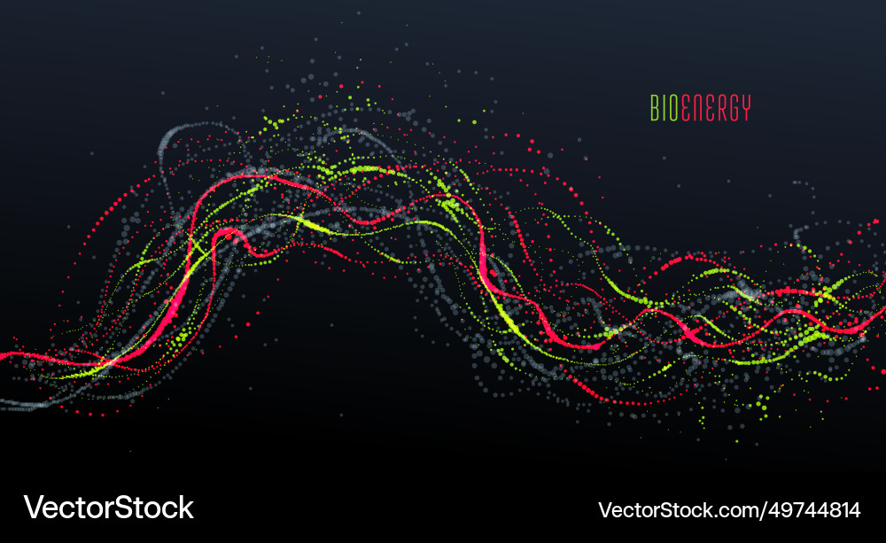 Dotted particle array flowing abstract background Vector Image