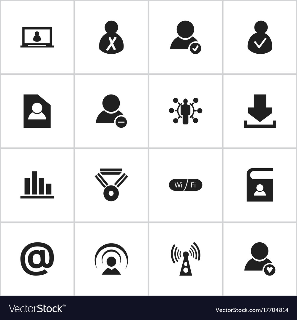 Set of 16 editable web icons includes symbols Vector Image