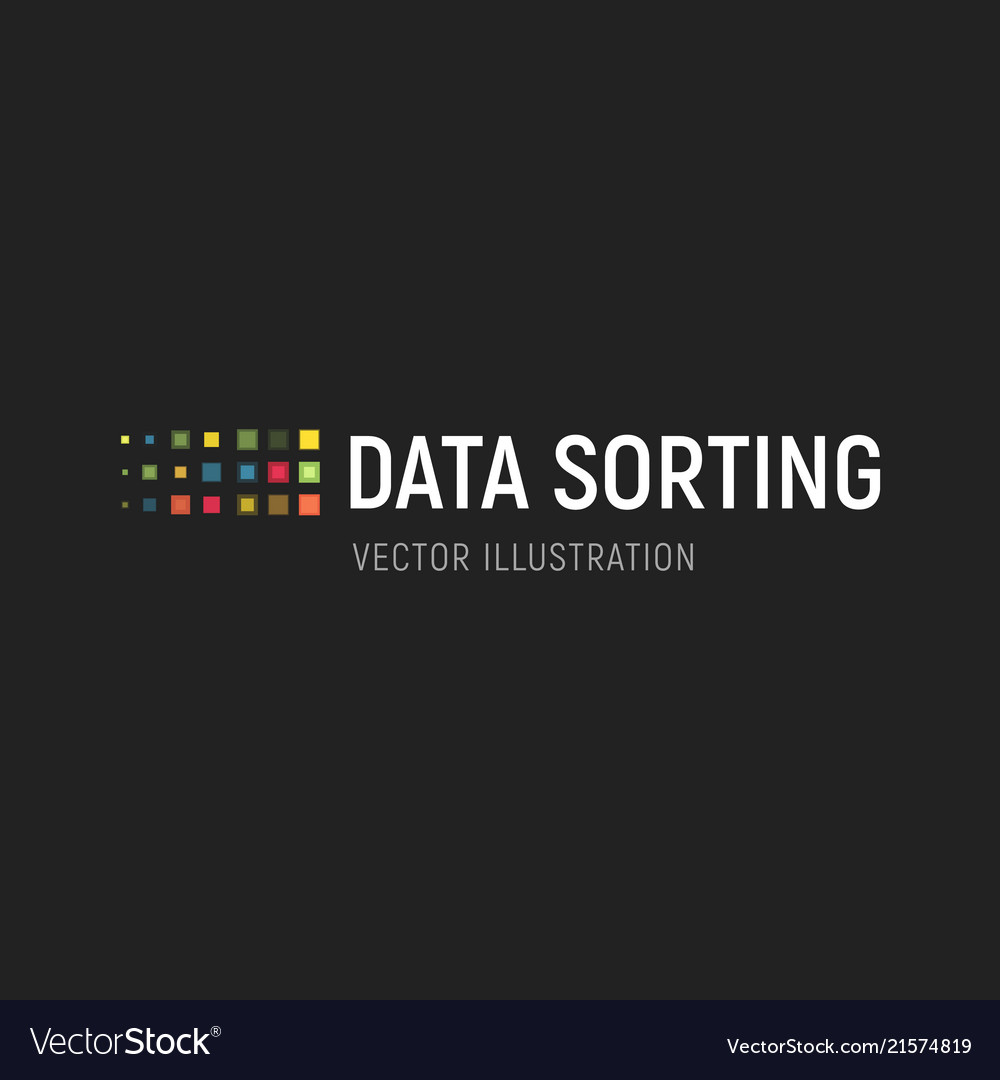 Big data base emblem data sorting Royalty Free Vector Image
