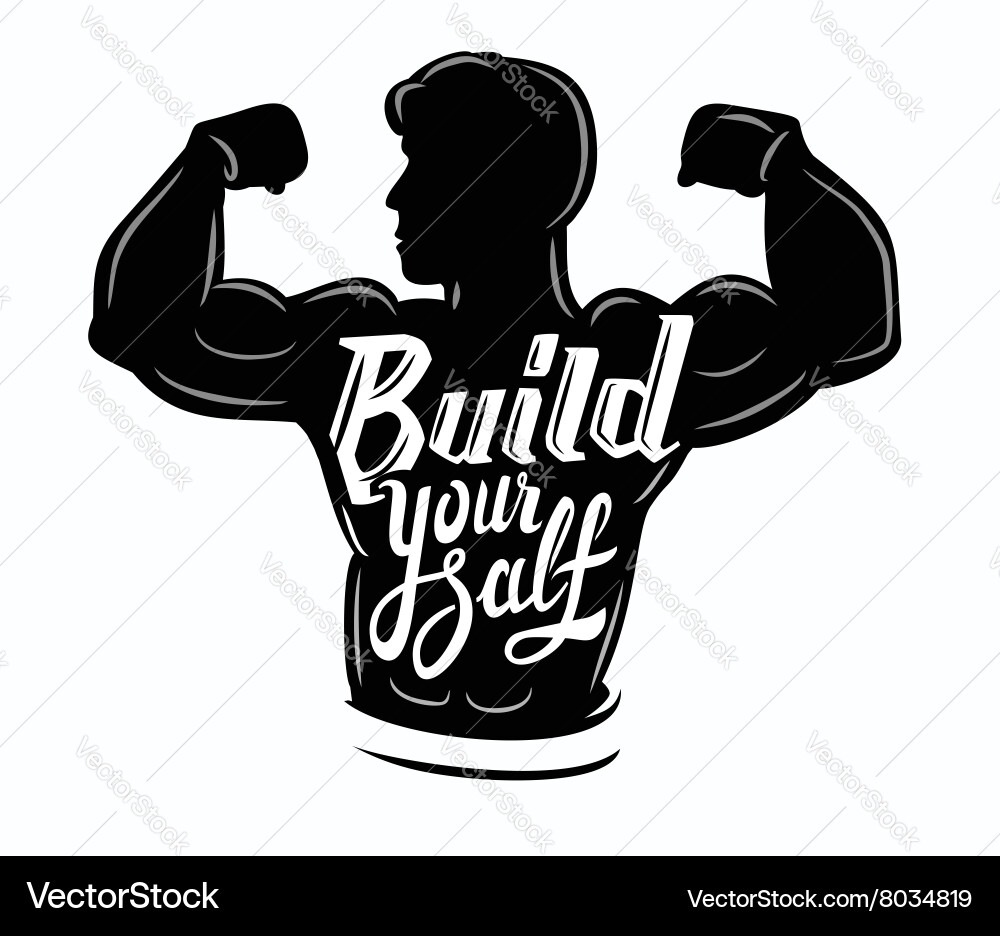 Black muscle man Royalty Free Vector Image - VectorStock