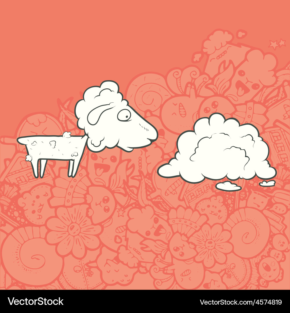 Cute hand drawn sheep Royalty Free Vector Image