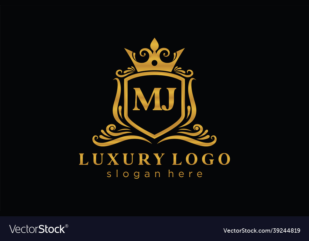 Initial mj letter royal luxury logo template Vector Image Initial mj letter royal luxury logo template Vector Image