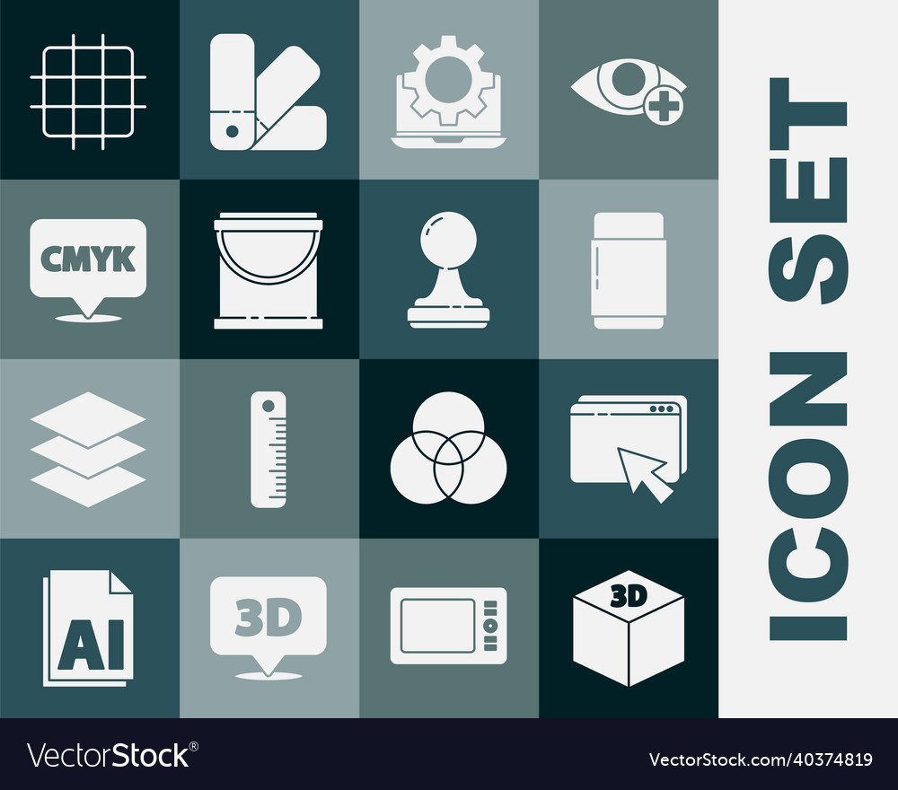 Set isometric cube web design and development Vector Image