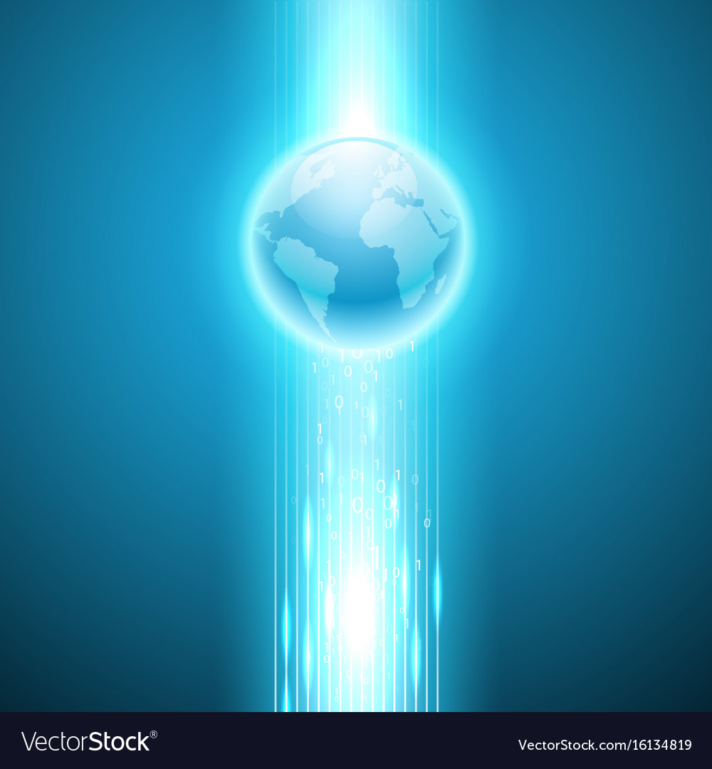Stream binary code to globe Royalty Free Vector Image Stream binary code to globe Royalty Free Vector Image