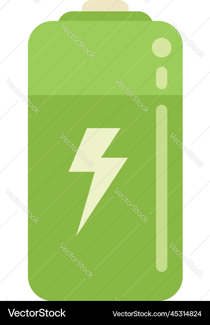 Energetic battery icon flat eco plant Royalty Free Vector