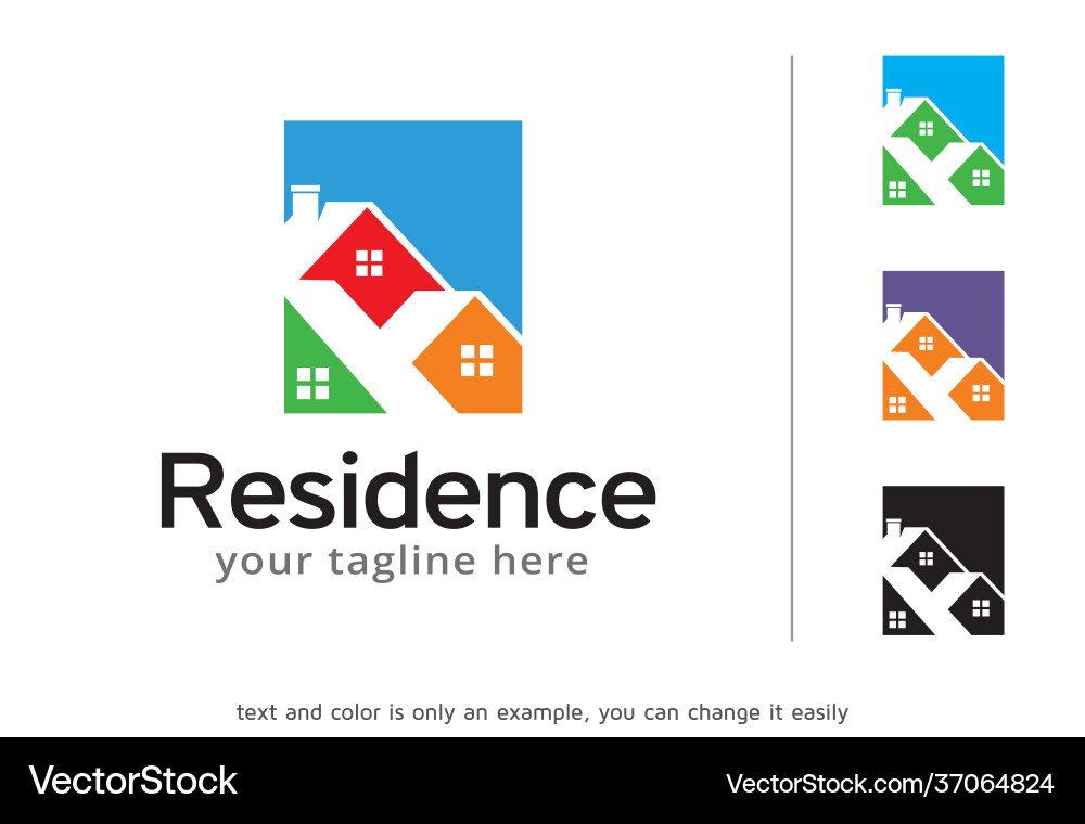 Residence logo template design emblem Royalty Free Vector