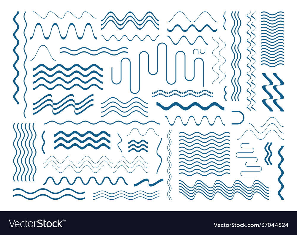Simple Wavy Line Design Elements Set Royalty Free Vector