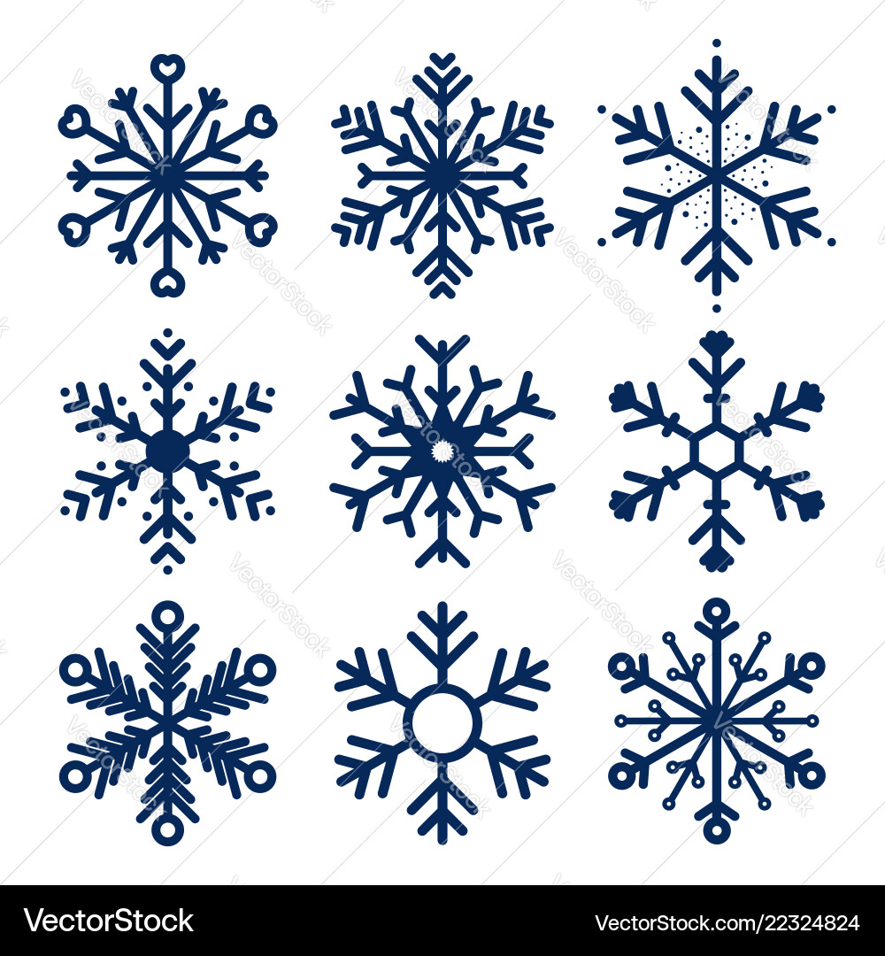 Snowflakes icons set snowflakes texture Royalty Free Vector