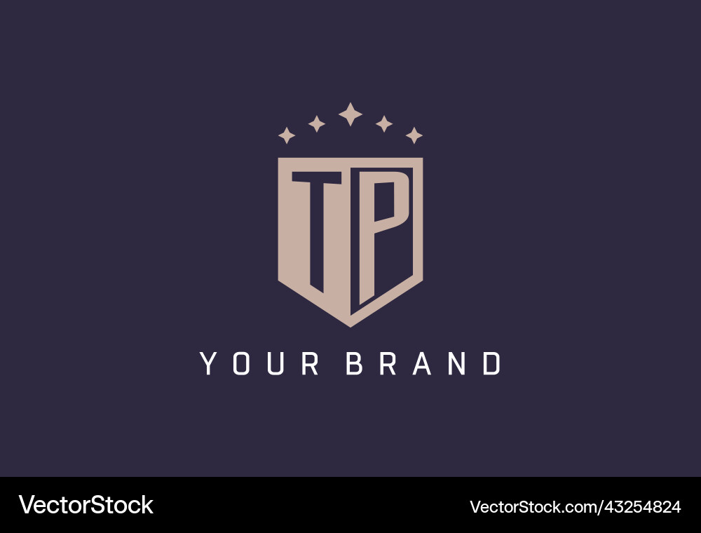 Tp initial shield logo icon geometric style design